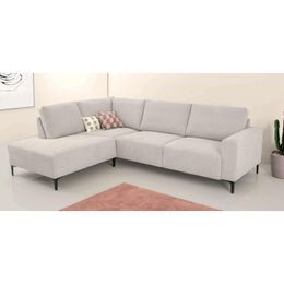 Home Affaire Ecksofa »Tournon, L-Form, Breite 256 cm, Webstoff, Chenille« Designsofa im nordischen Stil, Wellenunterfederung, Metallfüße beige 100%...