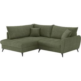 MR. COUCH Ecksofa »Blackburn II L-Form« Wahlweise mit Kaltschaumpolsterung bis 140 kg belastbar Stripes 8641 green