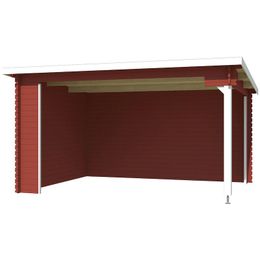 Lasita Maja Gartenhaus »Unterstand Columbus« Unterstand / Lounge 34mm, Fundamentmass 4250x3000, Schwedenrot schwedenrot 0