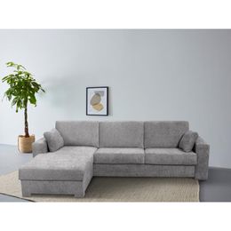 Home Affaire Ecksofa »Roma "L" Dauerschlaffunktion, mit Unterfederung« Matratzenhöhe 14cm, , Liegemaße ca 163x198 cm, L-Form hellgrau