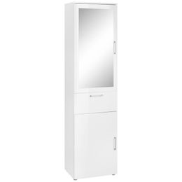 PAROLI Garderobenschrank »Susa« mit Spiegel weiß/weiß Maße (B/T/H): 49,6/32/195 cm