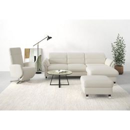 Sit & More sit&more Ecksofa &raquo;Grenoble L-Form mit Federkern&laquo; wahlweise mit Bettfunktion, Bettkasten, Arm- und Kopfteilverstellung beige
