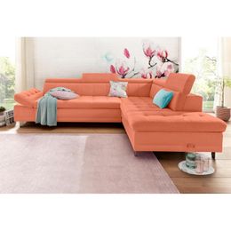 Sit & More SIT&MORE Ecksofa »Limit L-Form« wahlweise mit Bettfunktion und Bettkasten terrakotta