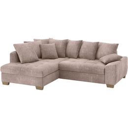 MR. COUCH Ecksofa »Nikita II, L-Form« Wahlweise mit Bettfunktion, Bettkasten & RGB-LED-Beleuchtung beige