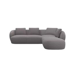 FLEXLUX Ecksofa »Torino, rund, L-Form, Sofa-Ecke mit Ottomane« Modernes, organisches Sofa-Design, Kaltschaum, Wellenunterfederung Latte