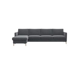 FLEXLUX Ecksofa &raquo;Fiore, super Sitzkomfort durch Kaltschaum im Sitz, L-Form&laquo; schmale Armlehnen, F&uuml;&szlig;e Alu+ Eiche grau 100% Polyester