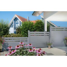 Bm Massivholz Holzzaun Fichte grau lasiert, LxH: 180x135 cm grau