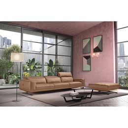 Egoitaliano 3-Sitzer &raquo;Gloria, super bequem, hochwertige Verarbeitung, edles Design, Megasofa&laquo; beidseitig verstellbare R&uuml;ckenelemente, mit Designmetallf&uuml;&szlig;en braun 