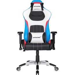 AKRacing Gaming-Stuhl »Master Premium Tri-Farbe« () Kunstleder schwarz/weiss/blau Kissenset enthalten