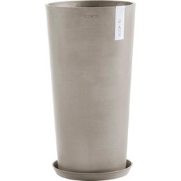 Ecopots Blumentopf &raquo;Amsterdam extrahoch 90 Taupe&laquo; f&uuml;r innen und au&szlig;en: frostsicher, bruchsicher und lichtbest&auml;ndig grau Kunststoff