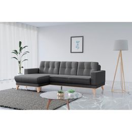 Sit & More SIT&MORE Ecksofa »Lavida L-Form« wahlweise mit Kippfunktion und Bettkasten anthrazit