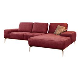 W.Schillig Ecksofa »run, Designsofa mit tollem Sitzkomfort, bequem, L-Form« mit Holzsockel, Füße in Bronze pulverbeschichtet, Breite 279 cm ruby...