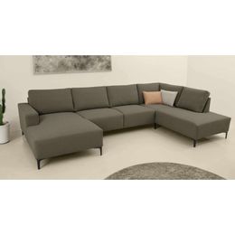 Home Affaire Wohnlandschaft »Tournon U-Form, XXL Sofa, Breite 333 cm, Webstoff, Chenille« Designsofa im nordischen Stil, Wellenunterfederung,...