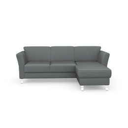 Sit & More SIT&MORE Ecksofa »Visby L-Form« wahlweise mit Bettfunktion und Bettkasten, frei im Raum stellbar grau