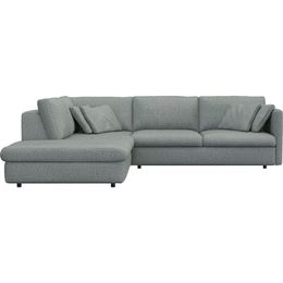 FLEXLUX Ecksofa »Lovane, elegant und zeitlos, bequem, L-Form« Weich & anschmiegsam, große Sitztiefe auf Kaltschaum, Dekokissen inkl. Sky Blue
