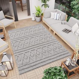 Carpet City Teppich &raquo;In-& Outdoorteppich Santorini 58538, 3D-Effekt, Raute-Optik&laquo; rechteckig 5 mm H&ouml;he Wetterfest & UV-best&auml;ndig f&uuml;r Terrasse, Balkon, K&uuml;che, Flur