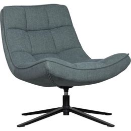 Woood Drehsessel &raquo;Maudi&laquo; Metallgestell, gepolstert mit gewebtem Stoff, H 84 cm x B 74 cm blau
