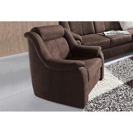 Sit & More sit&more Sessel &raquo;Basel&laquo; braun Luxus-Microfaser (aus 100% Polyester);NaturLEDER (echtes Rindsleder);SOFTLUX -Kunstleder;Altara Nubuck , die 