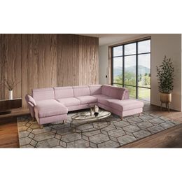 Home Affaire Wohnlandschaft &raquo;Calypso U-Form&laquo; wahlweise mit motorischer Relaxfunktion rosa 100%Polyester