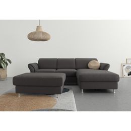 Sit & More sit&more Ecksofa &raquo;Apulia L-Form&laquo; wahlweise Bettfunktion, Bettkasten und Kopf- und Armteilverstellung grau Webstoff (100% Polyester);Struktur weich (90