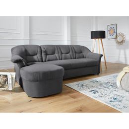 DOMO collection Ecksofa »Sarafina zeitlos und komfortabel, optional mit Federkern, L-Form« wahlweise mit Bettfunktion grau
