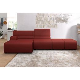 Egoitaliano Ecksofa »Babouche, Designsofa mit außergewöhnlichem Sitzkomfort zum Wohlfühlen« marsala