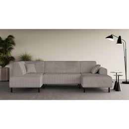 Home Affaire Wohnlandschaft &raquo;ARROS U-Form mit Wellenunterfederung, Ma&szlig;e B/T/H: 300/163/81 cm&laquo; incl. Zierkissen, mit Recamiere links/rechts bestellbar,