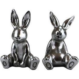 AM Design Dekofigur »Hase« Osterdekoration aus Polyresin silberfarben