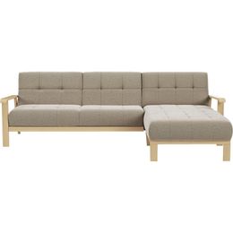 Sit & More sit&more Ecksofa &raquo;Billund L-Form&laquo; Armlehnen aus Buchenholz in natur, verschiedene Bez&uuml;ge und Farben beige 95% Polyester 5% Polyamid