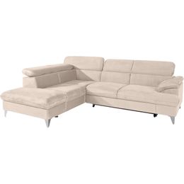 COTTA Ecksofa »Caluso L-Form« mit Kopfteilverstellung, wahlweise mit Bettfunktion & Bettkasten beige
