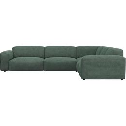 FLEXLUX Ecksofa »Lucera, super bequem durch hochwertigen Sitzaufbau mit Kaltschaum« modern & anschmiegsam, L-Form, Designsofa Dusty Green