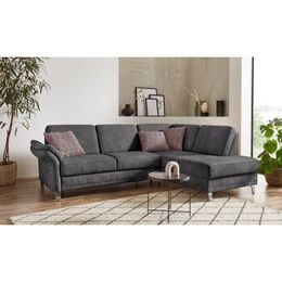 Sit & More SIT&MORE Ecksofa »Clio L-Form« wahlweise mit Bettfunktion und Bettkasten, inklusive Federkern anthrazit