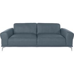 W.Schillig 2,5-Sitzer &raquo;montanaa&laquo; mit Metallf&uuml;&szlig;en in Silber matt, Breite 232 cm blau