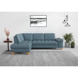 Sit & More SIT&MORE Ecksofa &raquo;Westham L-Form&laquo; mit Ottomane, mit oder ohne Bettfunktion, Bettkasten, Verstellung greyblue