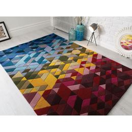 FLAIR RUGS Wollteppich &raquo;Kingston&laquo; rechteckig 10 mm H&ouml;he bunt Wolle