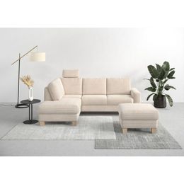 Home Affaire Ecksofa &raquo;Summer L-Form&laquo; mit Ottomane, wahlweise mit Bettfunktion und Bettkasten, Cord-Bezug beige 100% Polyester