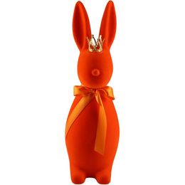 AM Design Dekofigur &raquo;Hase mit Schleife und Krone in samtiger Flock-Haptik&laquo; Osterdeko, in zwei Gr&ouml;&szlig;en orange