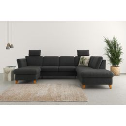 Home Affaire Wohnlandschaft &raquo;Trelleborg U-Form&laquo; Federkern-Polsterung, wahlweise mit Bettfunktion und Stauraum grau 100% Polyester