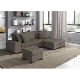 Sit & More SIT&MORE Ecksofa »Luxor L-Form« wahlweise mit Bettfunktion, Bettkasten und Kopfteilverstellung dunkelbeige