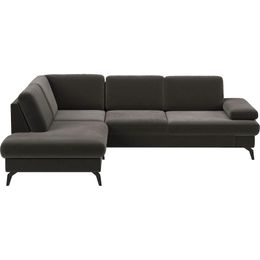 Sit & More sit&more Ecksofa &raquo;Morris L-Form, inkl. Sitztiefenverstellung&laquo; wahlweise mit Armteilverstellung, Bettfunktion & Bettkasten grau 100% Polyester