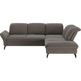 Sit & More sit&more Ecksofa &raquo;Leandro L-Form&laquo; Wahlweise mit Bett-, Kopfteil - und Armlehnfunktion, sowie Stauraum braun 100% Polyester