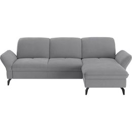 Sit & More SIT&MORE Ecksofa »Leandro L-Form« Wahlweise mit Bett-, Kopfteil - und Armlehnfunktion, sowie Bettkasten grau