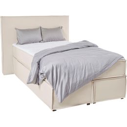 LeGer Home by Lena Gercke Boxspringbett &raquo;Yuma&laquo; incl. Topper, in 4 Breiten, 3 Matratzenarten und je 2 H&auml;rtegraden beige 100% Polyester
