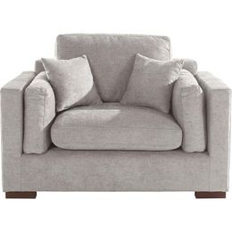 Home Affaire Loveseat &raquo;Fresh Pond Sessel&laquo; weicher Sitzkomfort, incl. Zierkissen, B/T/H: 140/96/95 cm grau 100% Polyester