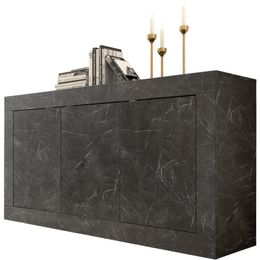 Inosign Sideboard &raquo;Basic Breite 160 cm, Kommode 3 T&uuml;ren, Anrichte,&laquo; Metallgriff, moderne Rahmenoptik, viel Stauraum, Farbauswahl grau