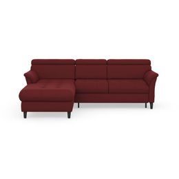 Sit & More SIT&MORE Ecksofa »Marano L-Form« inklusive Kopfteilverstellung, wahlweise mit Bettfunktion, Bettkasten bordeaux