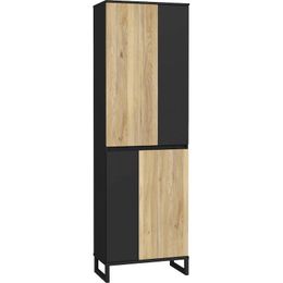 FORTE Garderobenschrank &raquo;Quayle&laquo; Stauraumschrank, Mehrzweckschrank, H&ouml;he 201,7cm braun Spanplatte