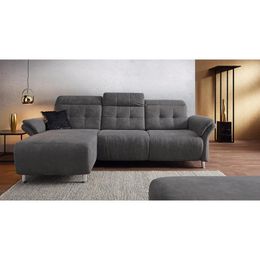 Places of Style Ecksofa »Manhattan L-Form« 2 Sitze mit elektrischer Relaxfunktion, verstellbare Armlehnen anthrazit 0