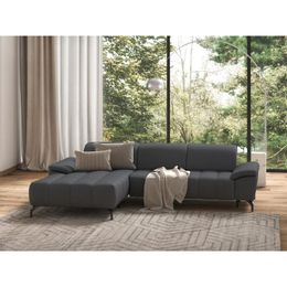 Sit & More SIT&MORE Ecksofa »Cool L-Form« wahlweise mit Kopfteilverstellung und Vorziehsitz, motorisch blaugrau