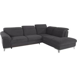 COTTA Ecksofa &raquo;Teresa L-Form&laquo; mit Kopfteilverstellung, wahlweise mit Bettfunktion grau Chenille (90% Polyester; 10% Polyamid );Struktur (100% 